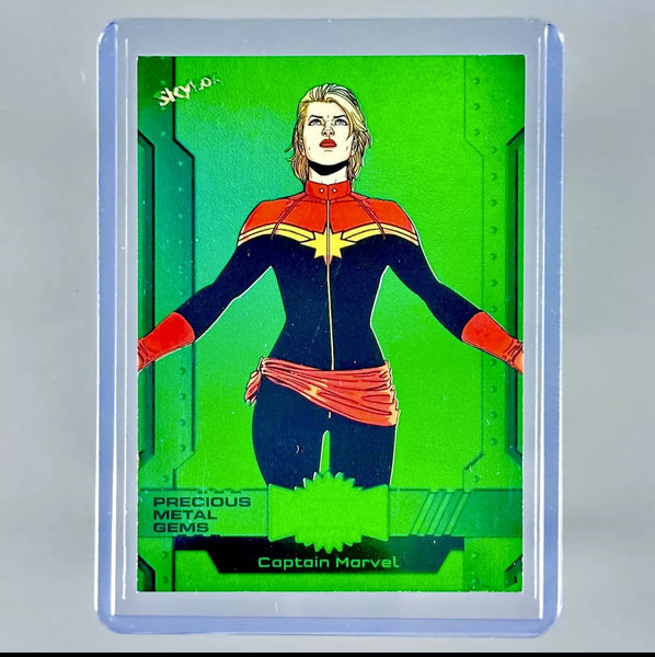 2024 Avengers Metal - Captain Marvel PMG Green & Red - 1904 Comics